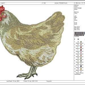 Realistic Chicken Machine Embroidery Design - Etsy