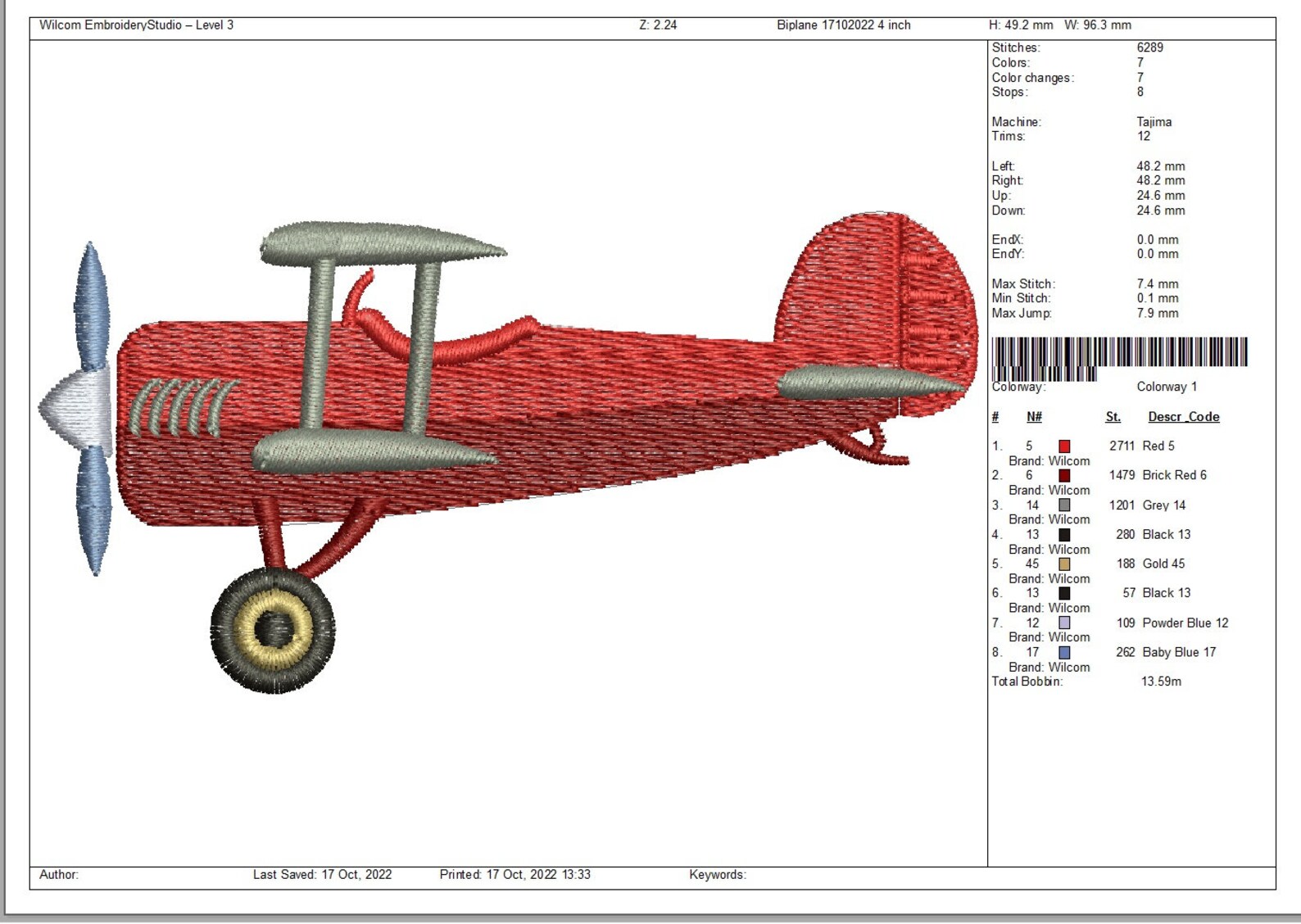 Red Biplane Machine Embroidery Design / Tested His is Not a - Etsy