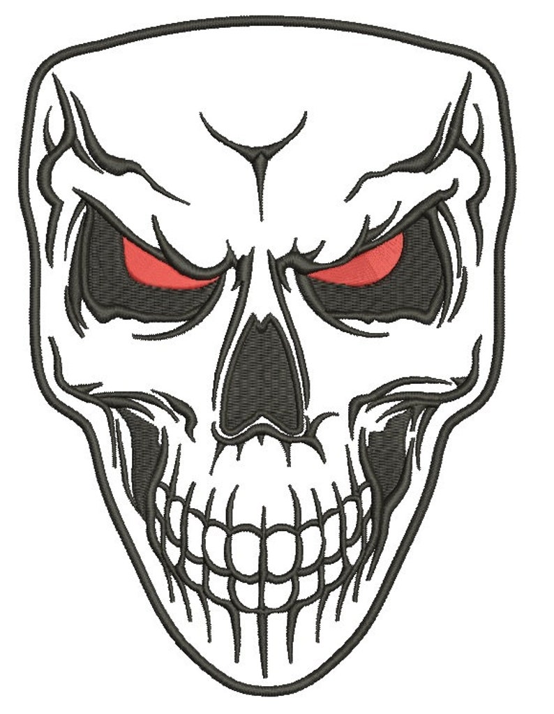 Skull Machine Embroidery Design - Etsy
