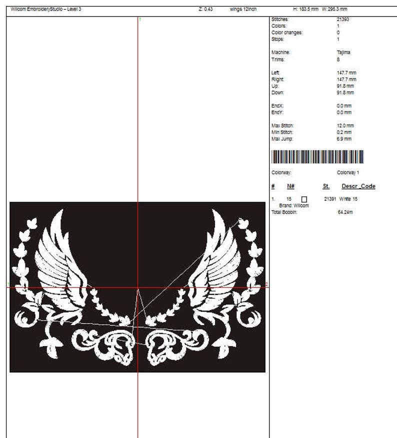 Wings Machine Embroidery Design | Etsy