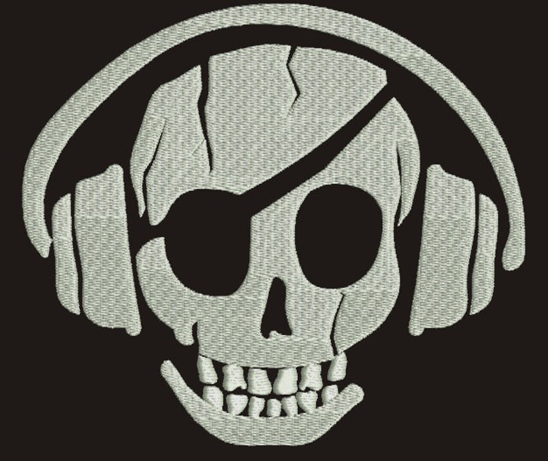 Skull With Headphones - Machine Embroidery Design - Etsy
