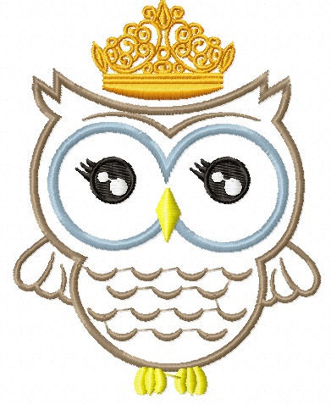 Owl in the Crown Applique Machine Embroidery Design | Etsy