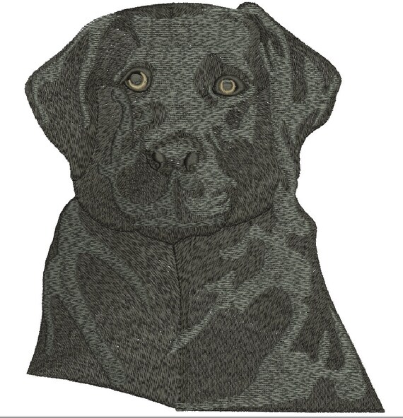 Black Labrador Retriever Machine Embroidery Design - Etsy