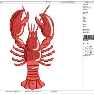 Lobster Machine Embroidery Design Tested - Etsy