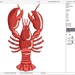 Lobster Machine Embroidery Design Tested - Etsy