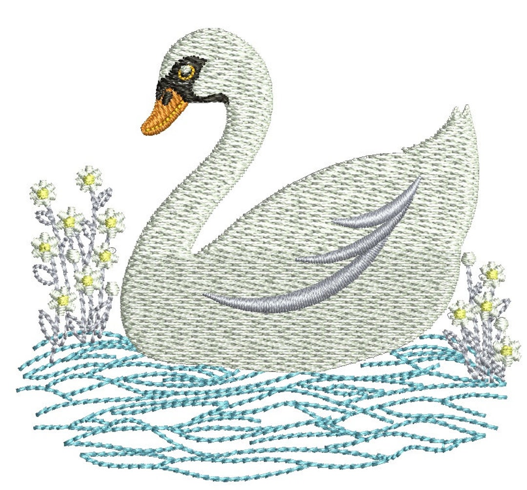 Swan Machine Embroidery Design - Etsy
