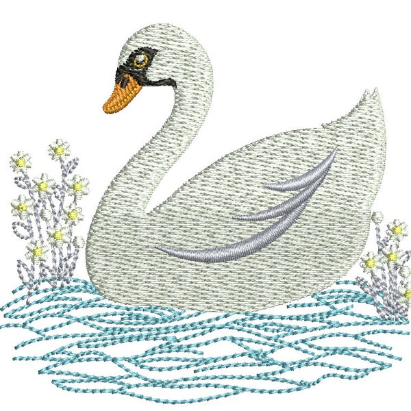 Swan Embroidery - Etsy