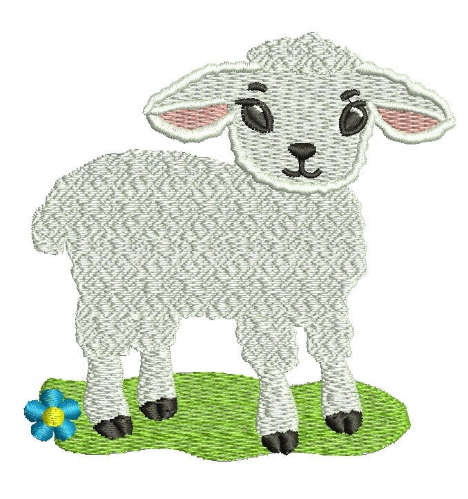 Baby Lamb sheep Machine Embroidery Design - Etsy