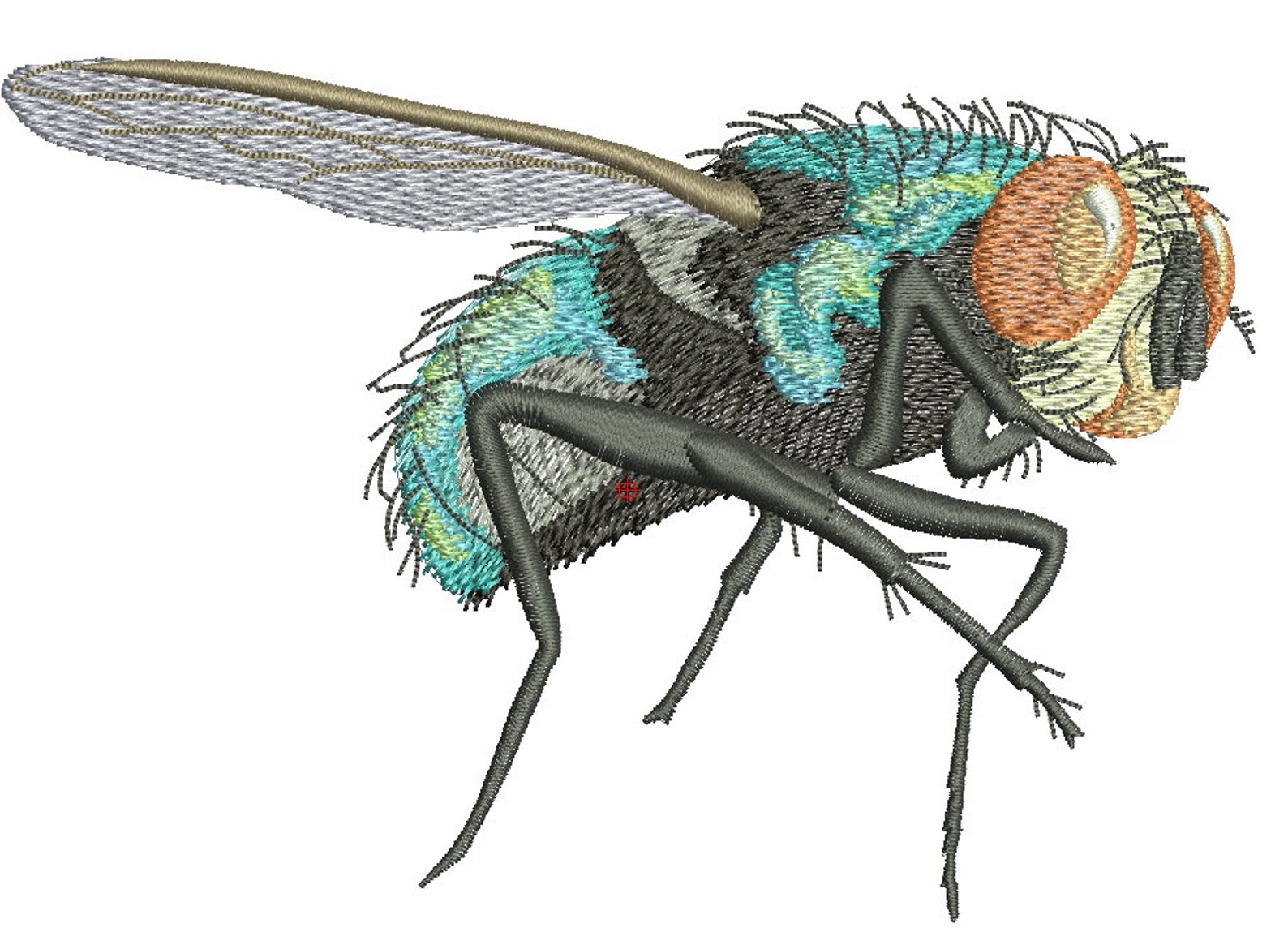Realistic Flying Green Fly Machine Embroidery Designs INSTANT | Etsy
