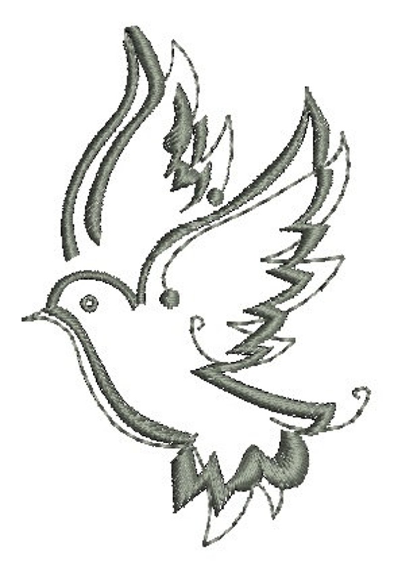 White Dove Bird Machine Embroidery Design - Etsy
