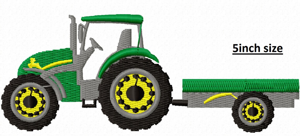 Tractor With Trailer Machine Embroidery Designs - Etsy