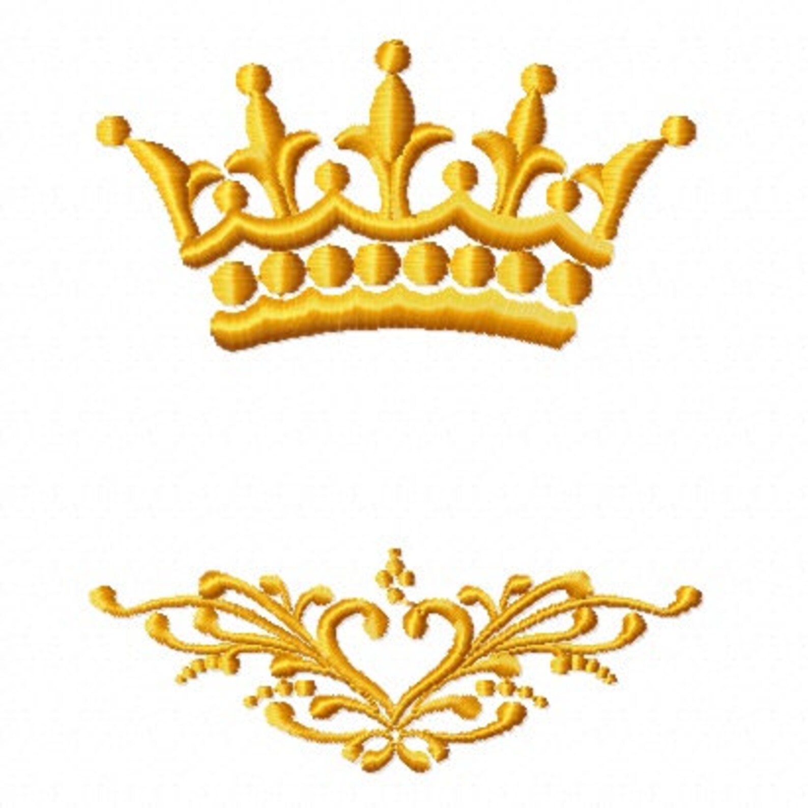 Crown and a Pattern Machine Embroidery Design | Etsy