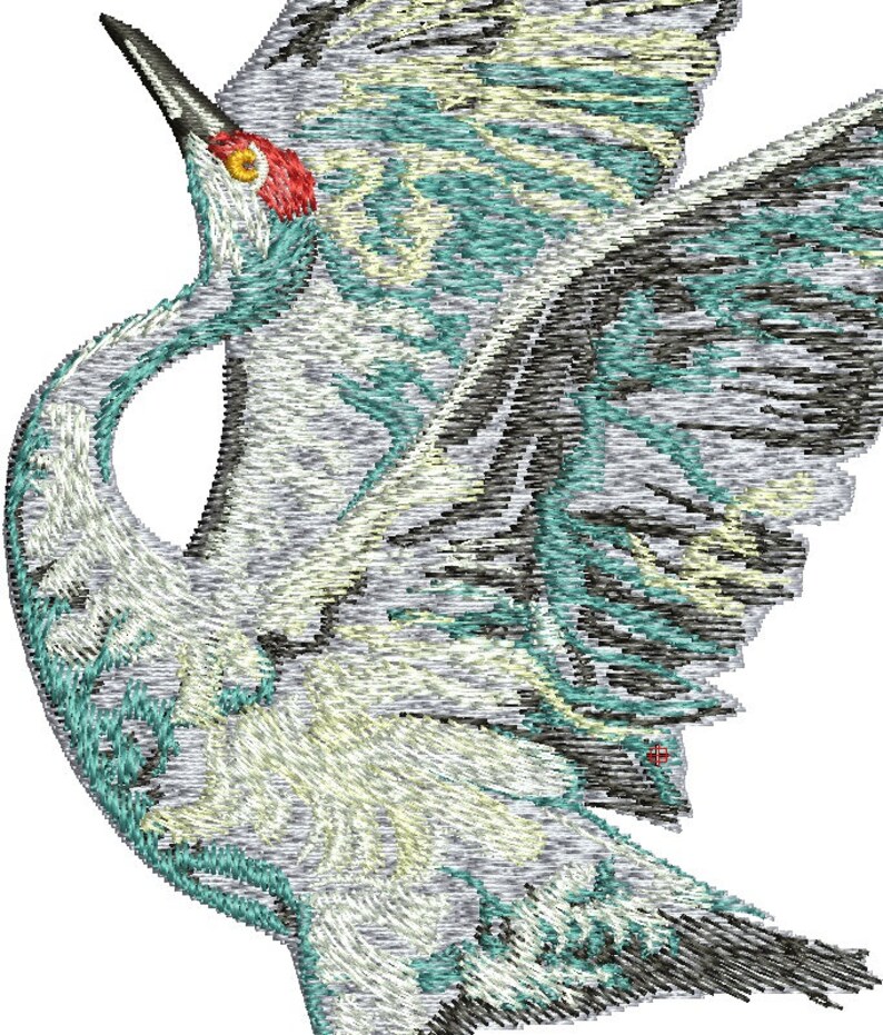 Crane Embroidery Design | Etsy