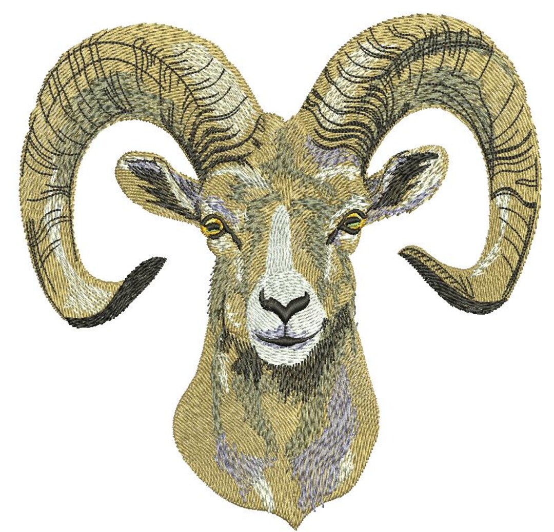 Ram Head Machine Embroidery Designs INSTANT DOWNLOAD - Etsy