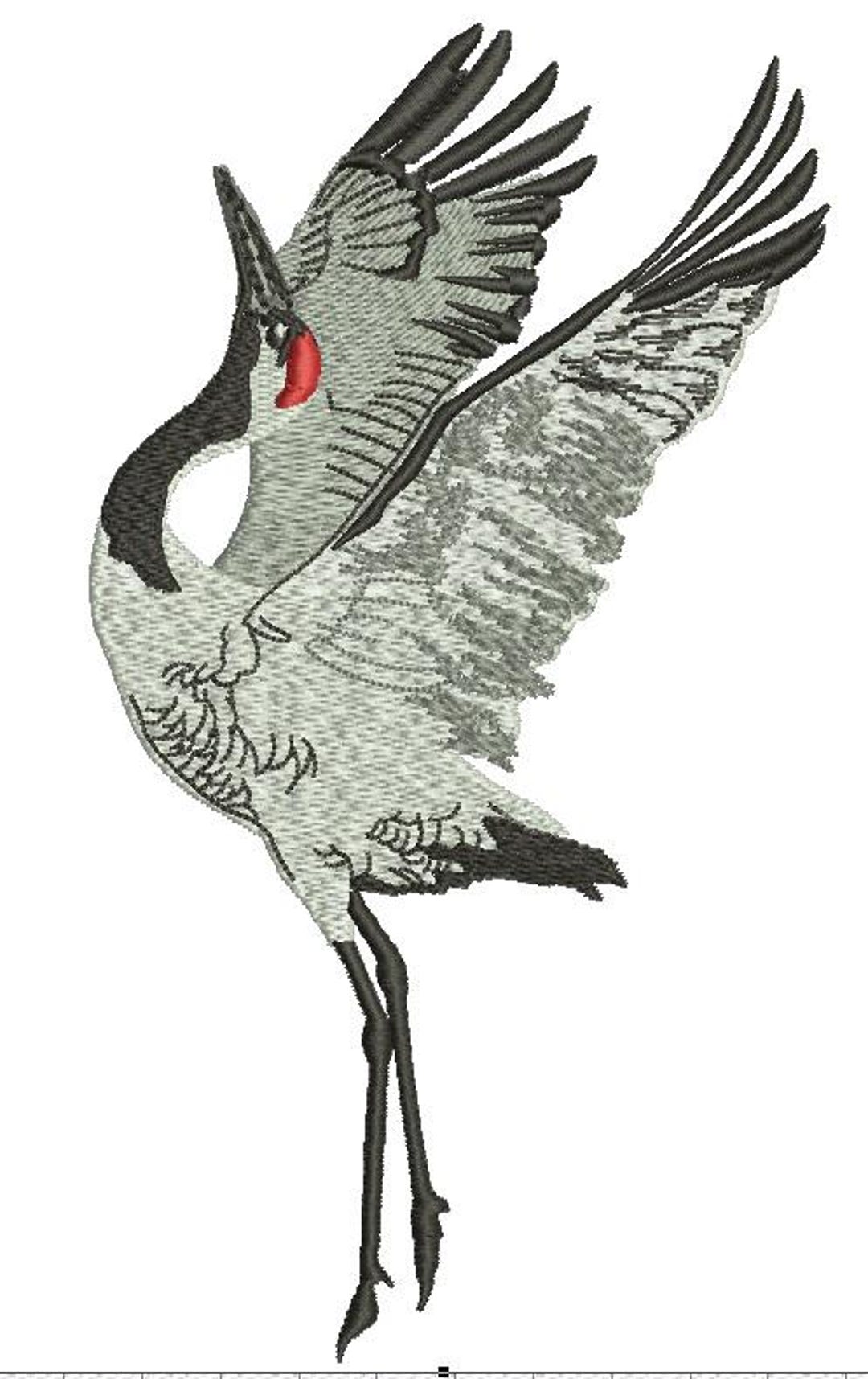 Red-crowned Crane Machine Embroidery Design - Etsy