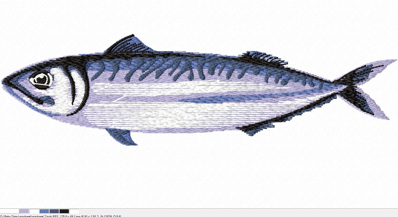 Mackerel Fish Machine Embroidery Design Instant Download - Etsy