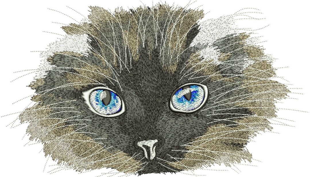 Cat With Blue Eyes Machine Embroidery Designs Tested - Etsy