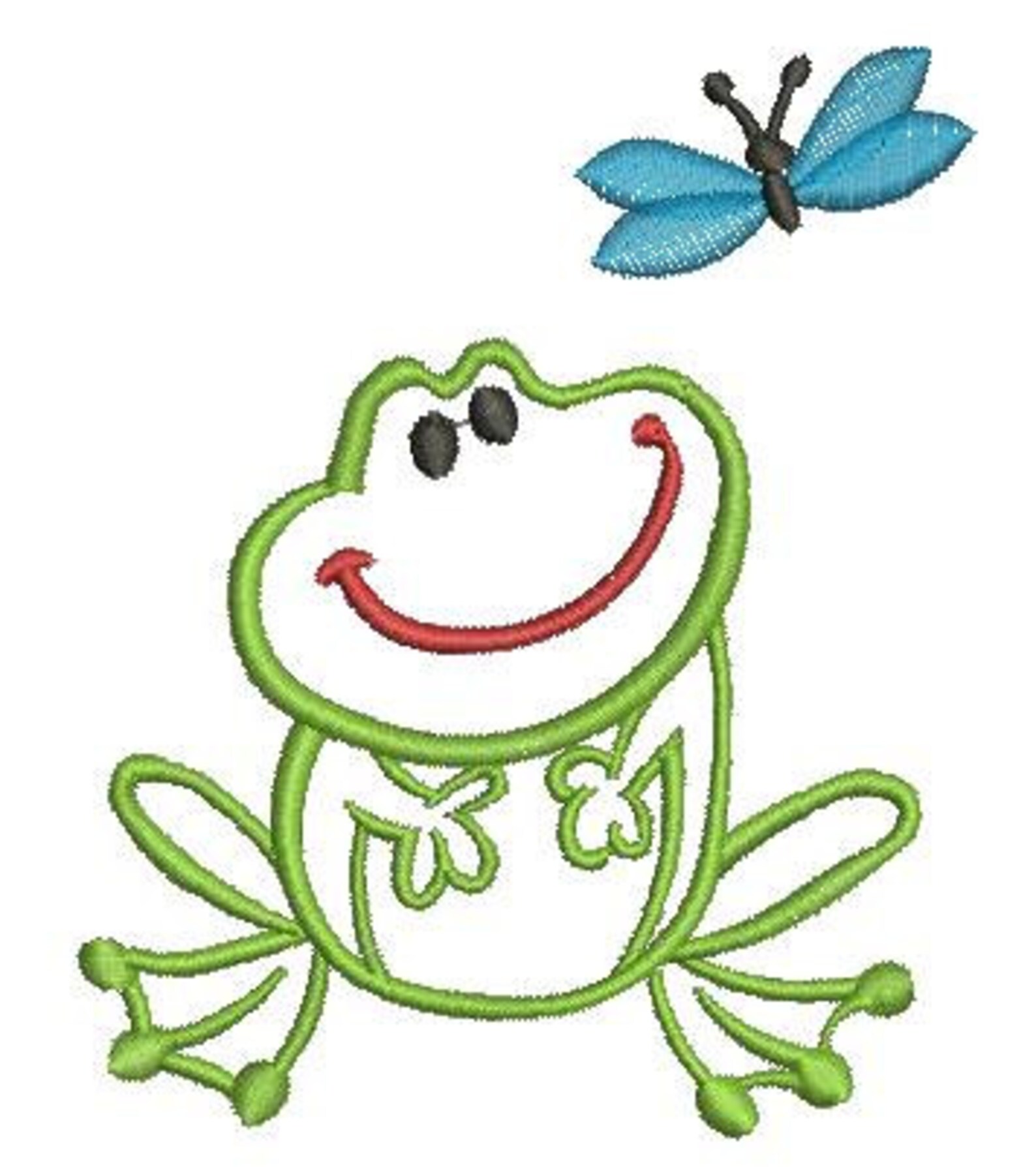 Cute Frog Machine Embroidery Machine Embroidery Design | Etsy