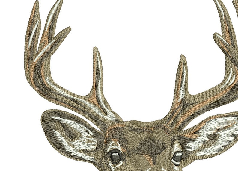 Whitetail Buck Deer Head Machine Embroidery Design Instant - Etsy