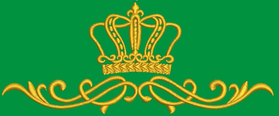 Crown and Floral Pattern Machine Embroidery Design - Etsy