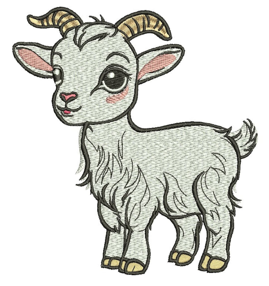 Baby Goat Machine Embroidery Design Tested - Etsy