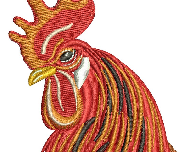 Rooster Machine Embroidery Design - Etsy
