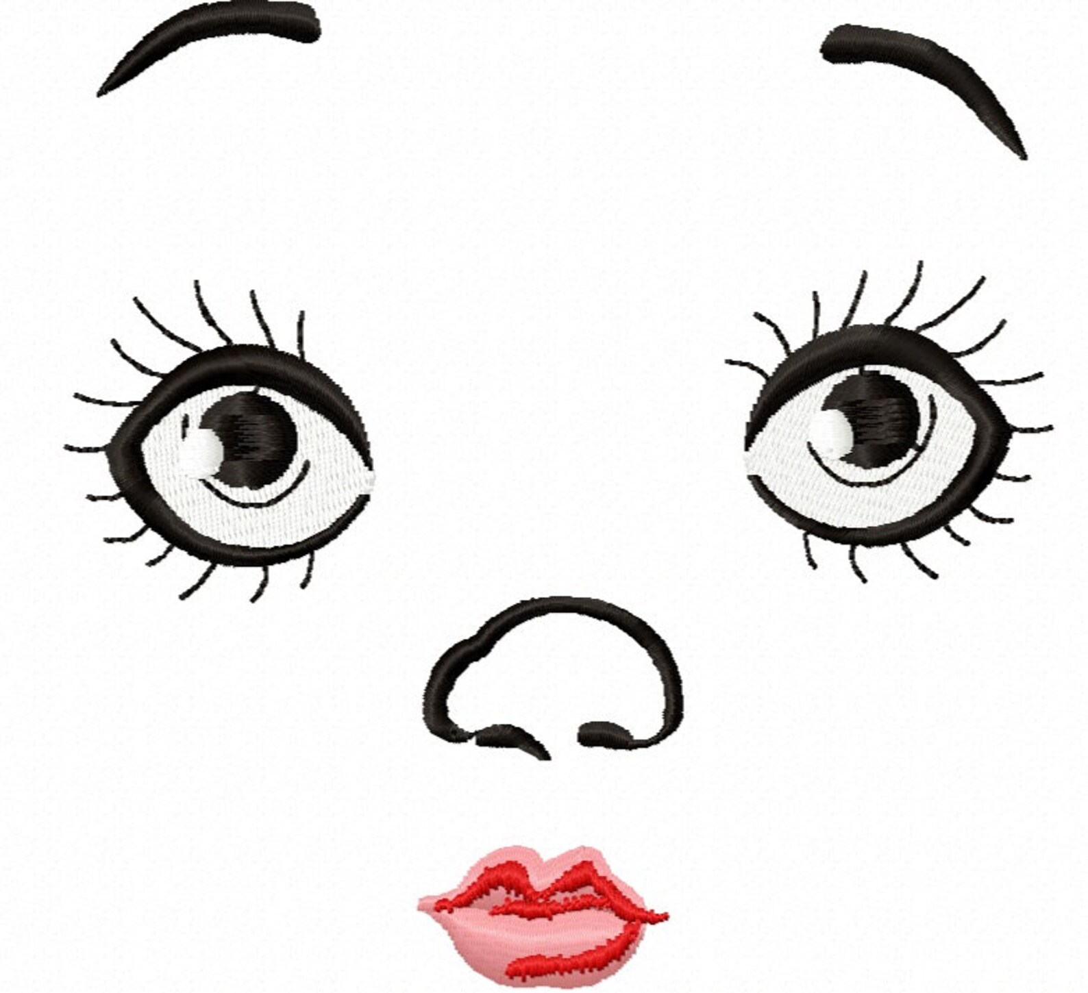 Dolls Pretty Faces Machine Embroidery Design Instant Download | Etsy