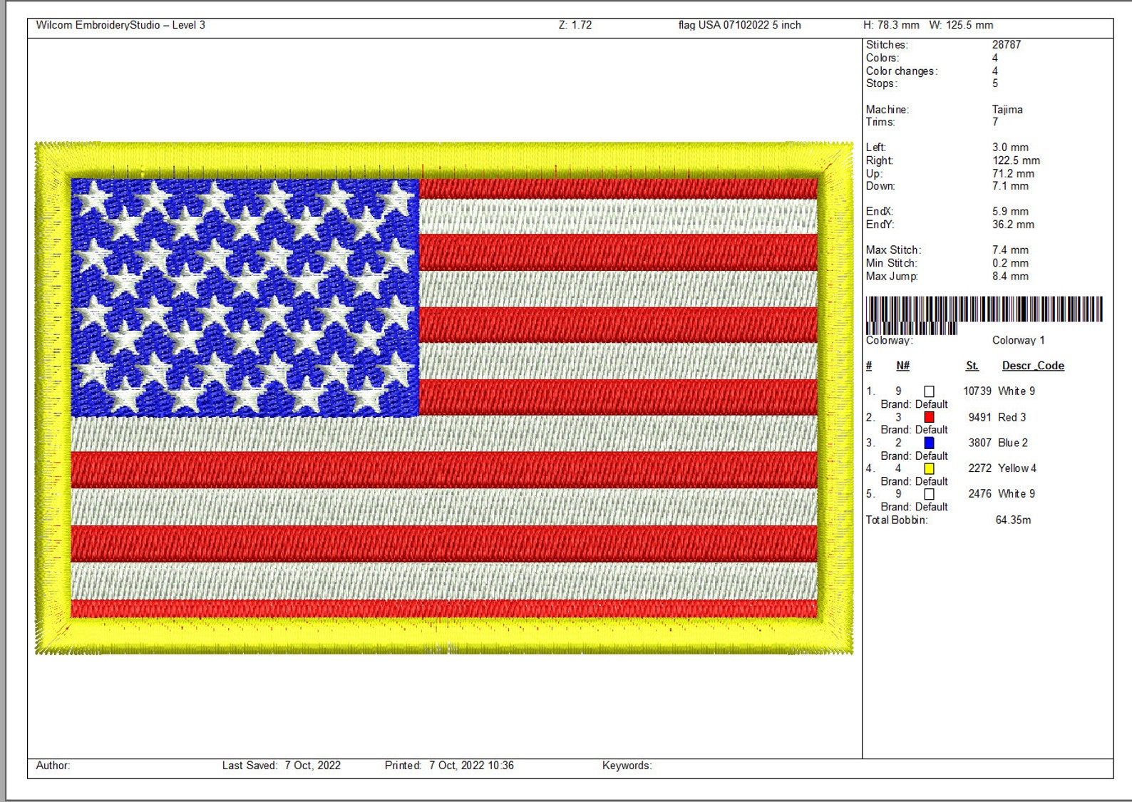 USA Flag Embroidery Design Machine Embroidery Design - Etsy