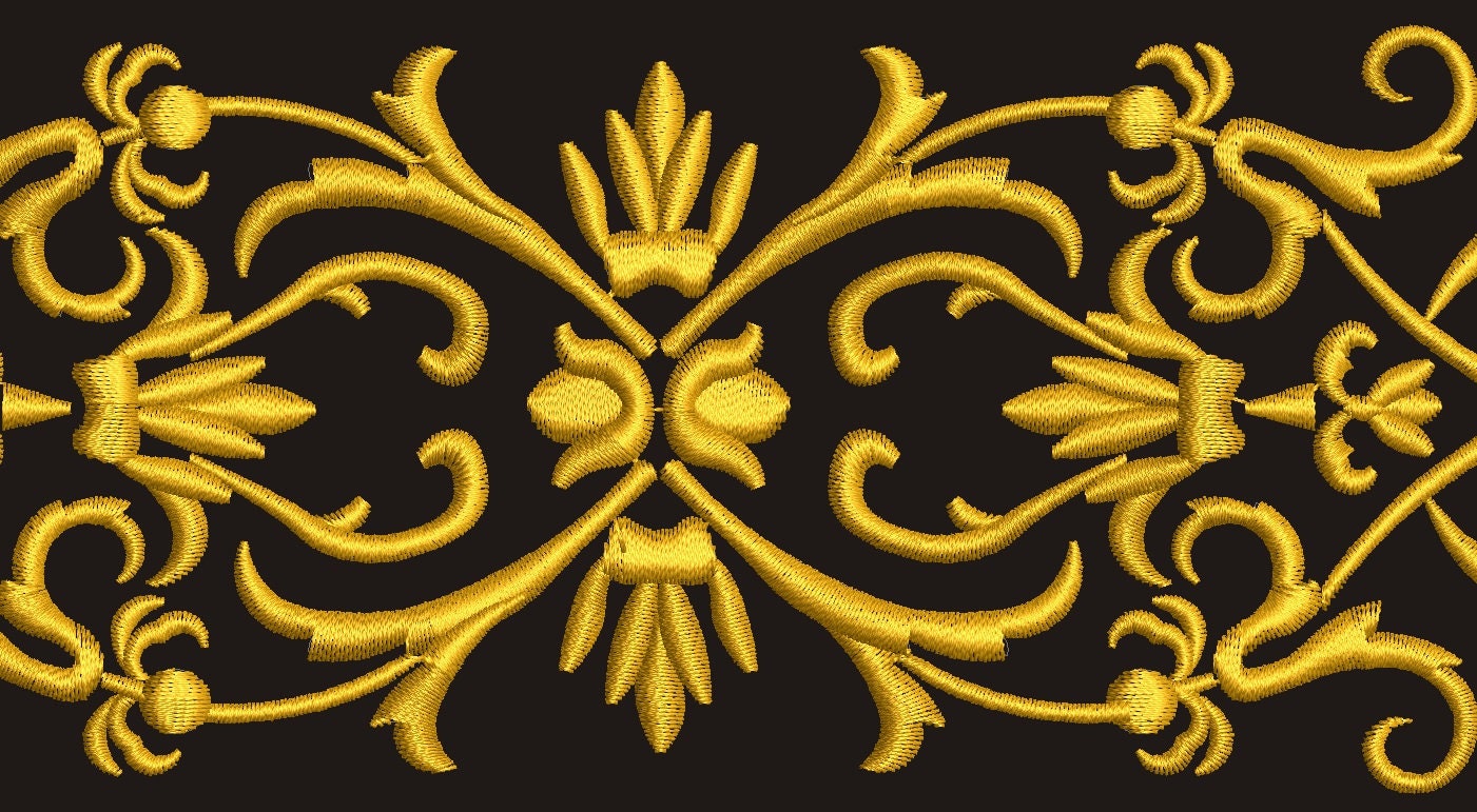 Scroll Floral Border Machine Embroidery Design Instantly - Etsy UK
