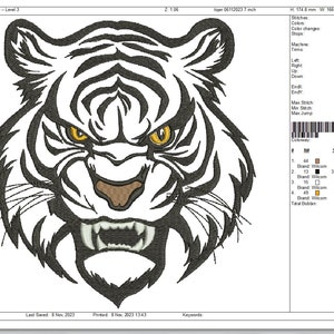 Tiger Machine Embroidery Design - Etsy