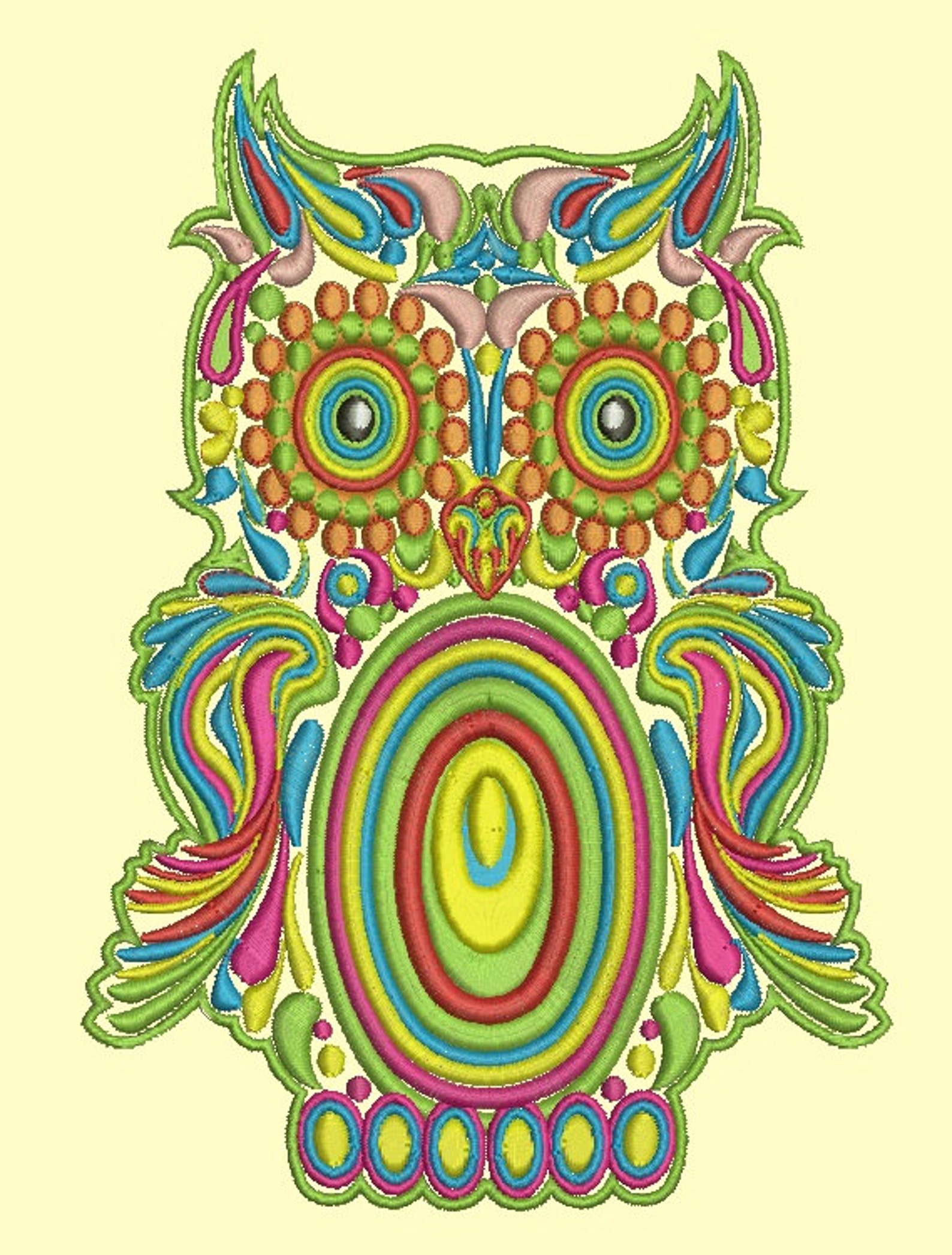 Owl Machine Embroidery Design 180130mm / 7.25.2 Inc / - Etsy
