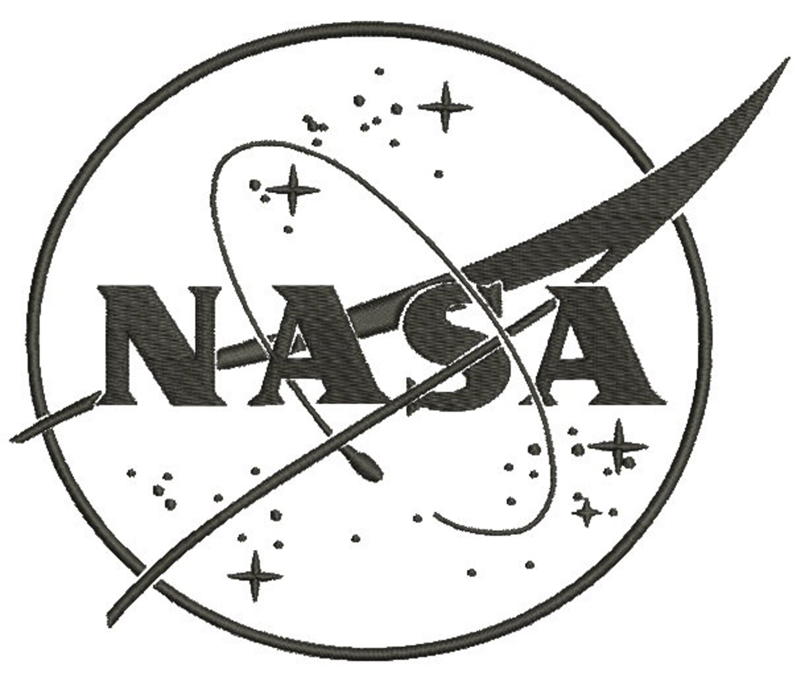 Nasa logo Machine Embroidery Design | Etsy