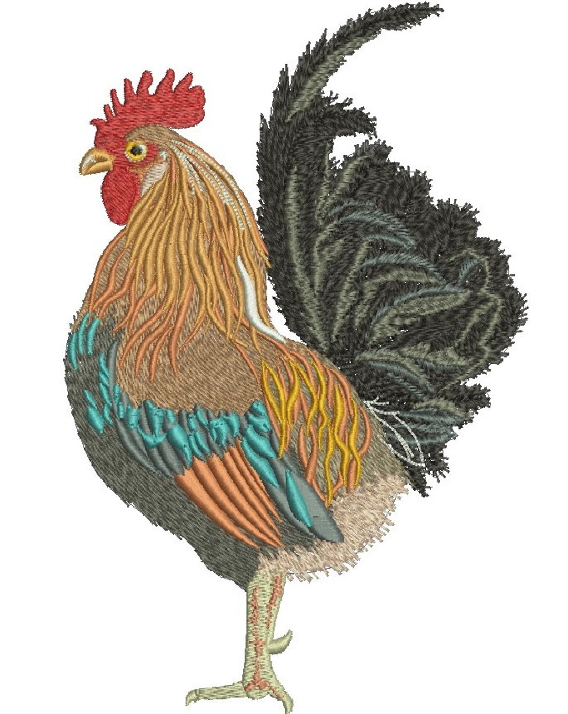 Rooster Machine Embroidery Design - Etsy