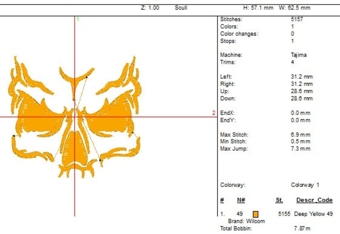 Skull Machine Embroidery Design - Etsy