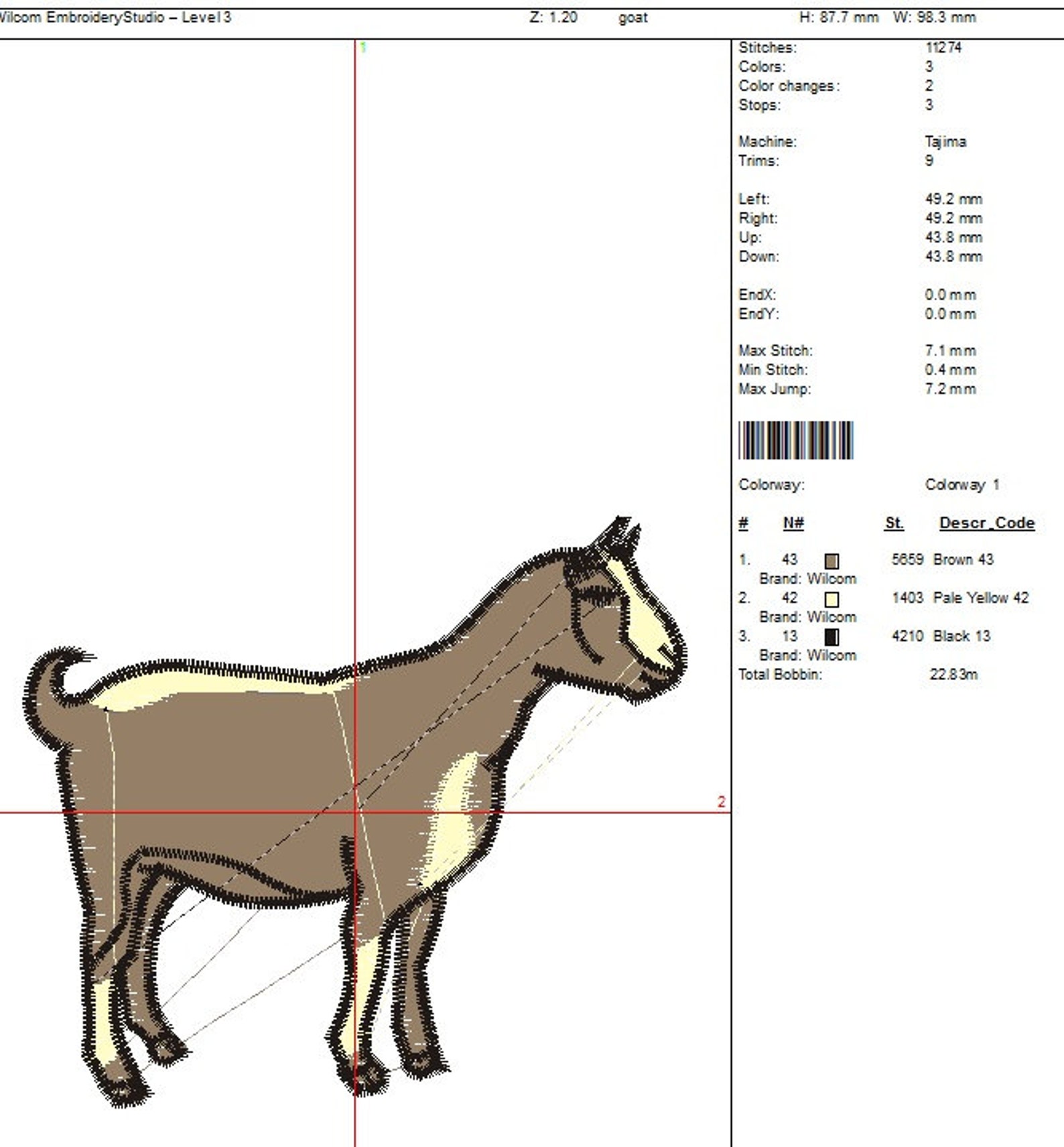 Goat Machine Embroidery Design Tested - Etsy