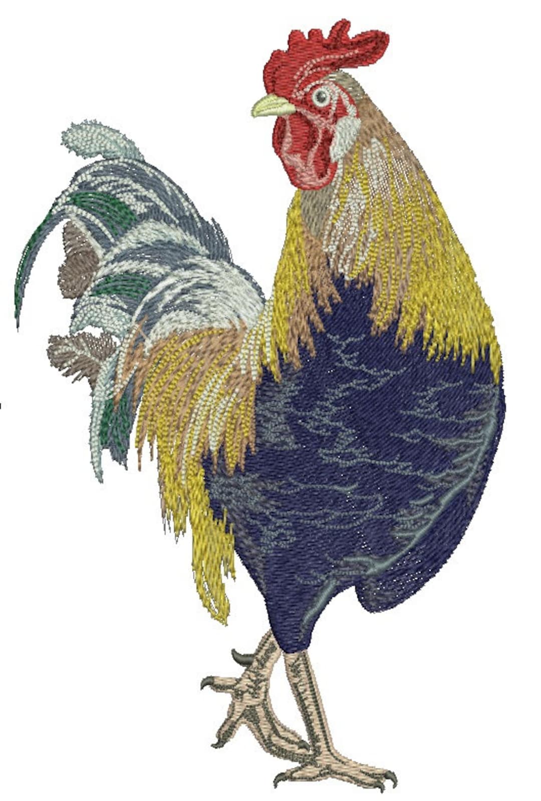 Rooster Machine Embroidery Design - Tight Design , Good Stabilization ...