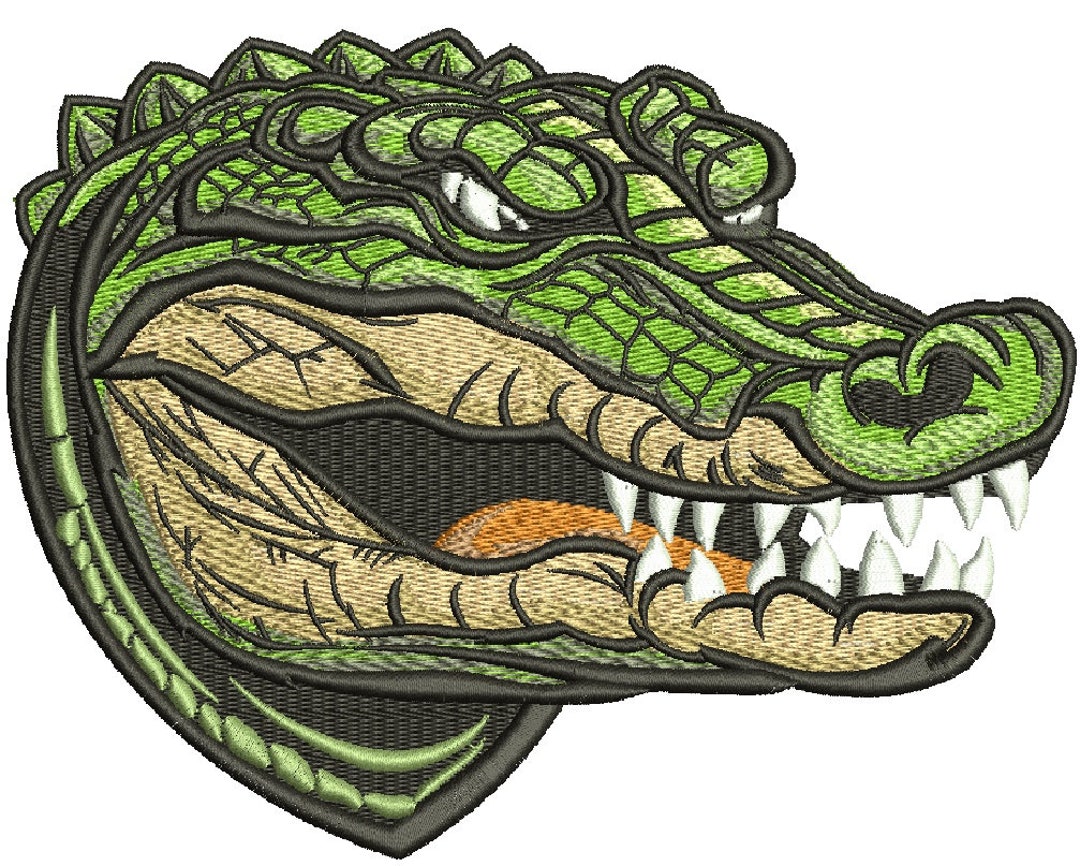 Crocodile Head Face Machine Embroidery Design/ INSTANT DOWNLOAD This is ...