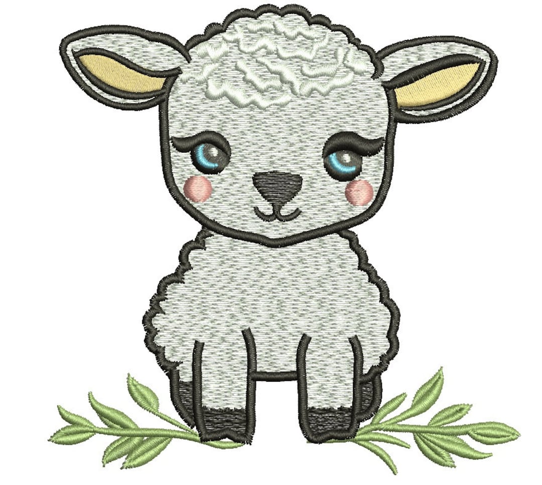 Cute Baby Lamb Sheep Machine Embroidery Design - Etsy
