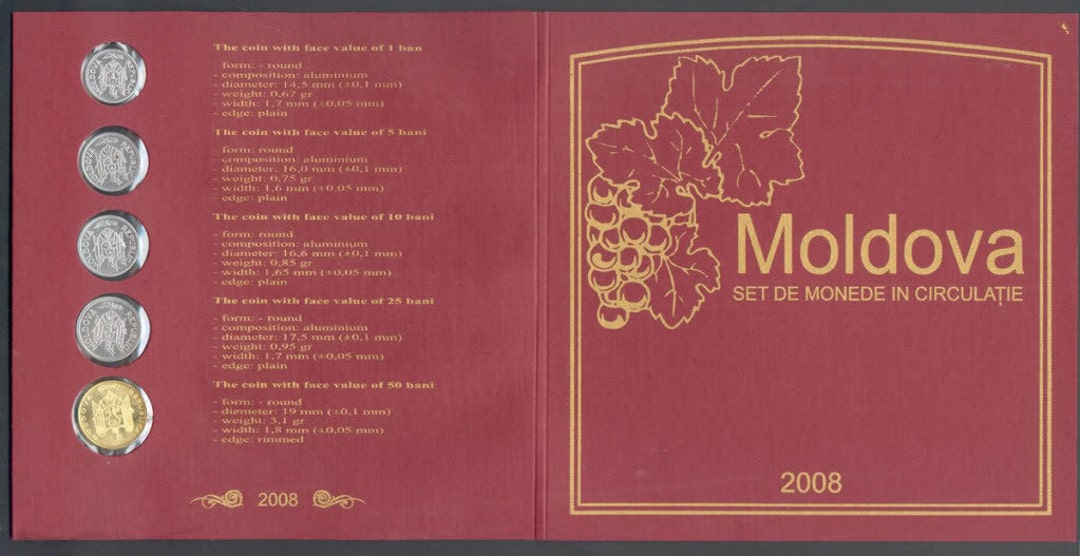 Set of Circulation Coins of Moldova 2008 - Etsy