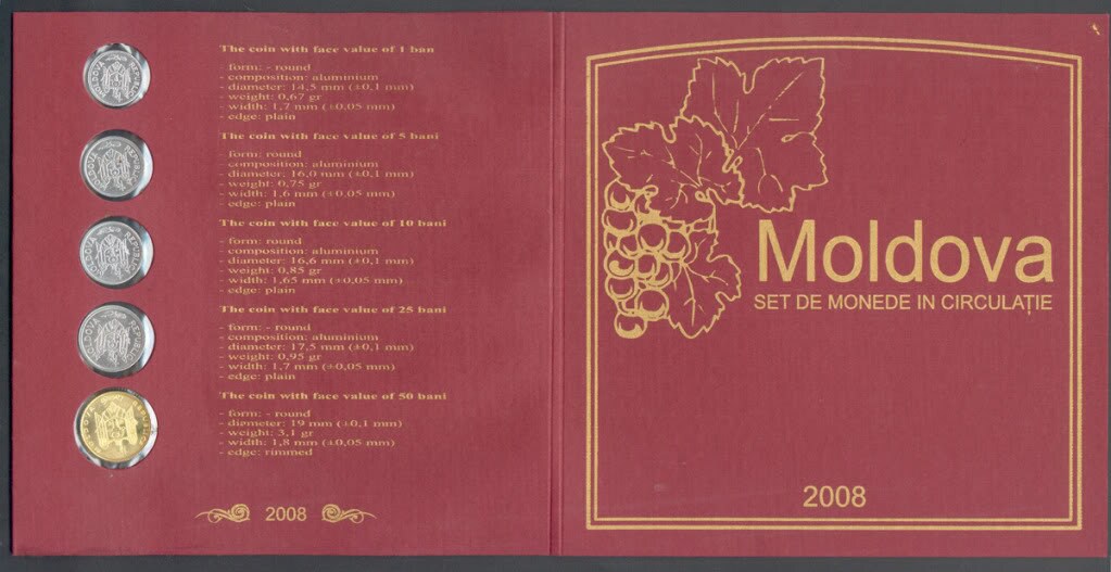 Set of circulation coins of Moldova 2008 | Etsy