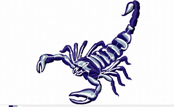 Scorpio realistic scorpion Machine Embroidery Design tested three sizes ...