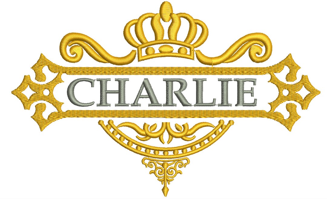 Vintage Name Frame With Crown and Patterne Machine Embroidery Designs ...