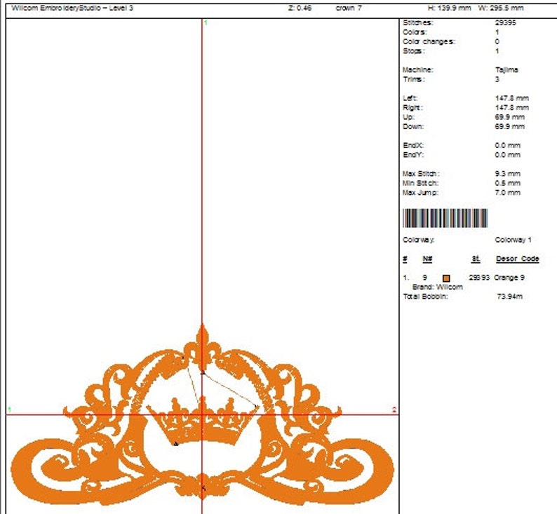 Crown and Floral Pattern Machine Embroidery Design | Etsy