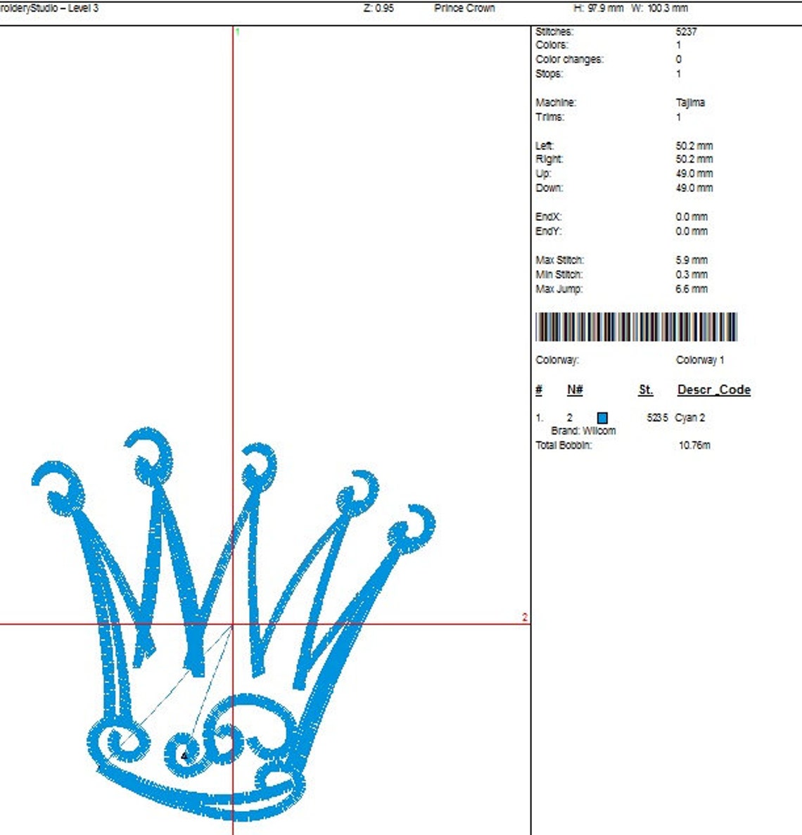 Prince Crown Design Embroidery File Instant Download | Etsy