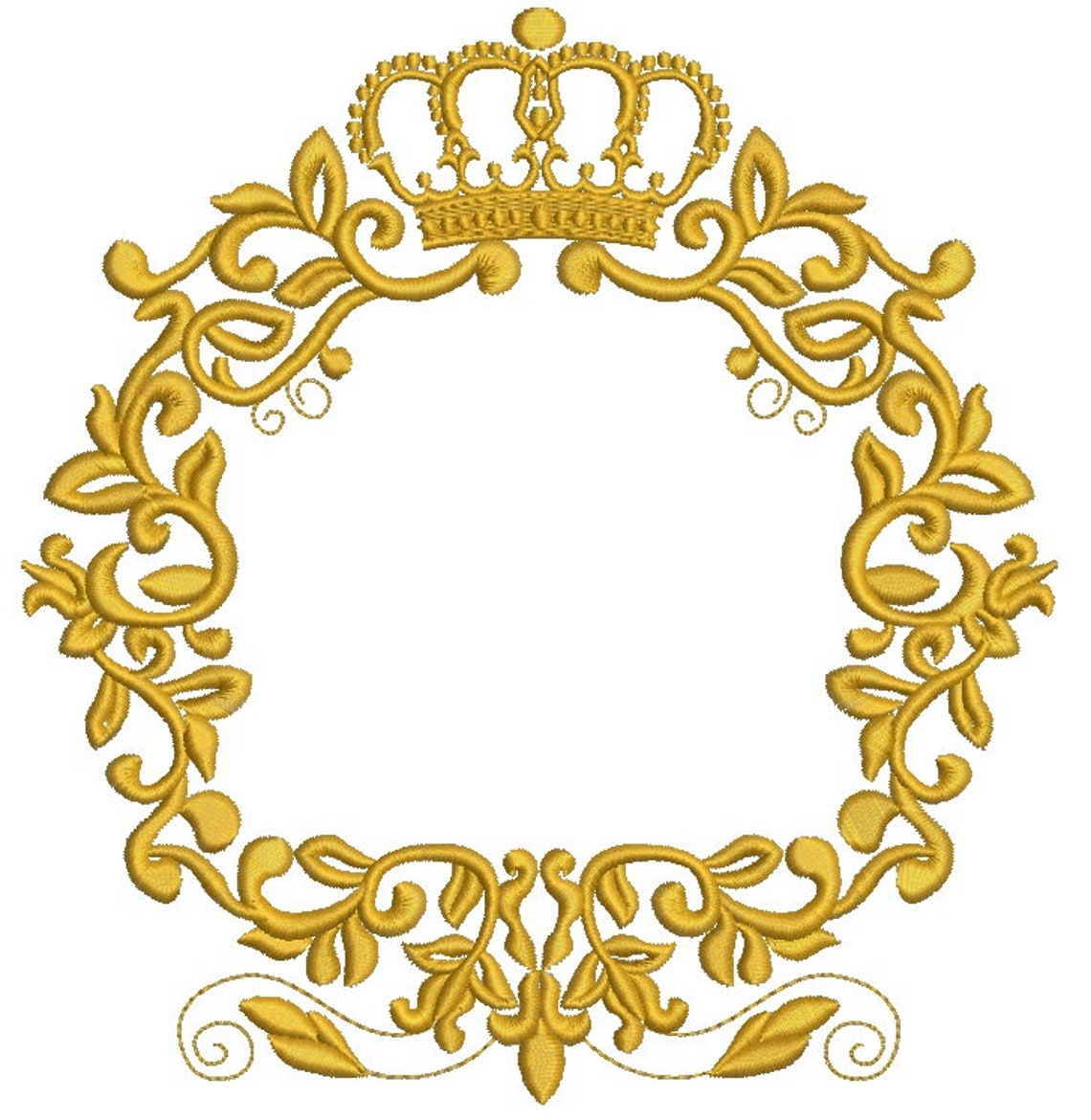 Crown and Floral Frame for Monogram Machine Embroidery Design - Etsy