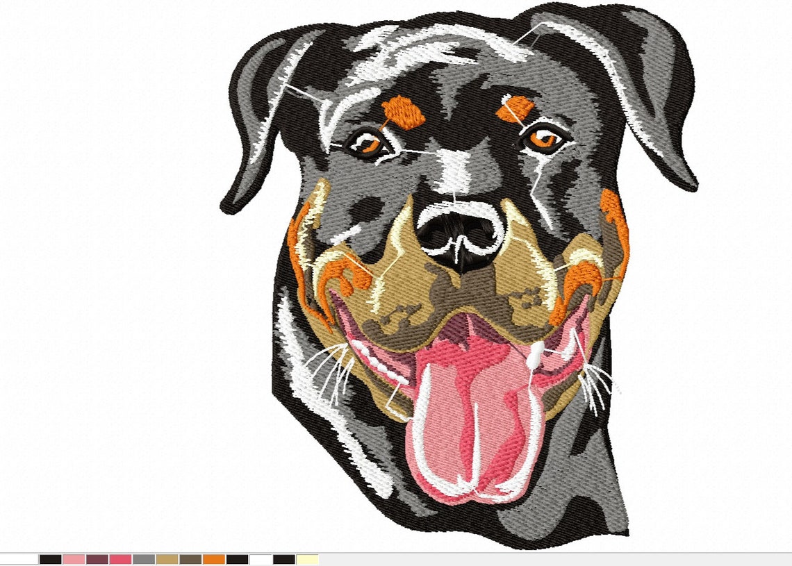 Rottweiler Machine Embroidery Design - Etsy