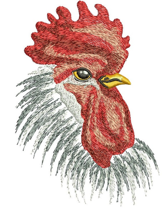 Rooster Machine Embroidery Design | Etsy