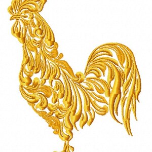 Golden Rooster Machine Embroidery Design, Instant Download - Etsy
