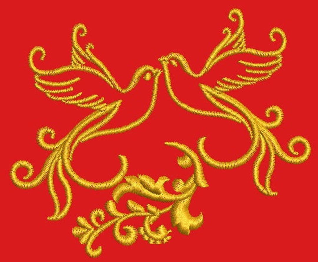 Doves Machine Embroidery Design, Instant Download - Etsy UK