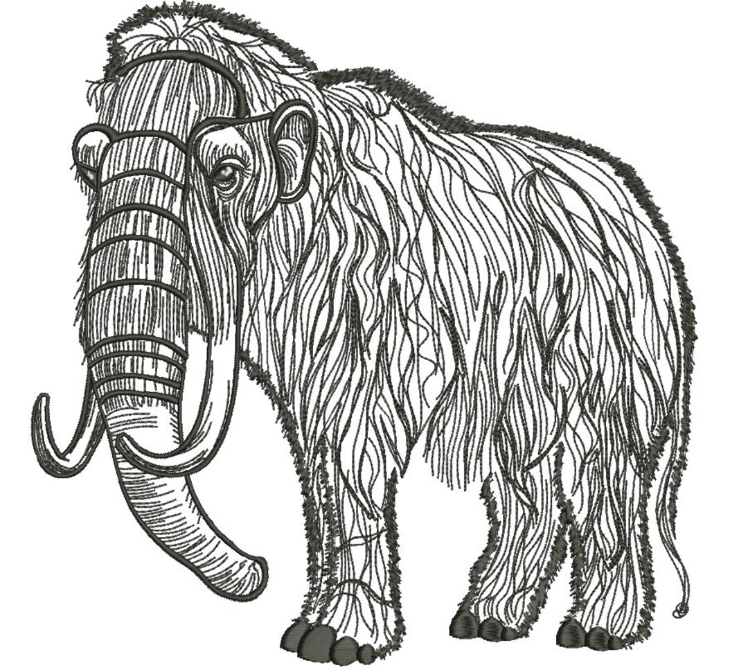Woolly Mammoth Machine Embroidery Design - Etsy
